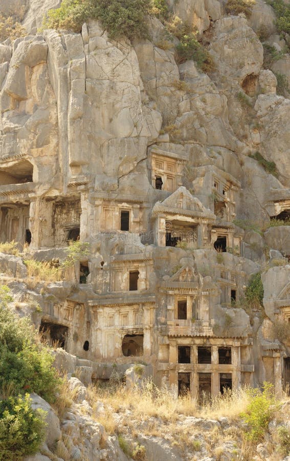 Ancient city of Myra stock image. Image of lycian, grave - 20103341