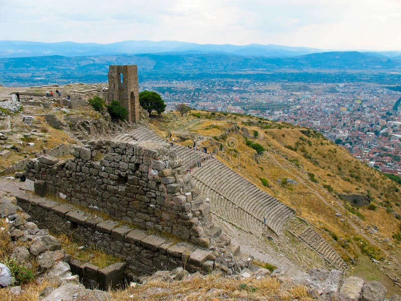 Ancient City of Pergamon, Turkey Stock Image - Image of attraction ...