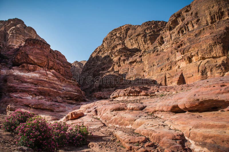 Ancient City Of Petra, Jordan Stock Image - Image of landscape, cliff ...