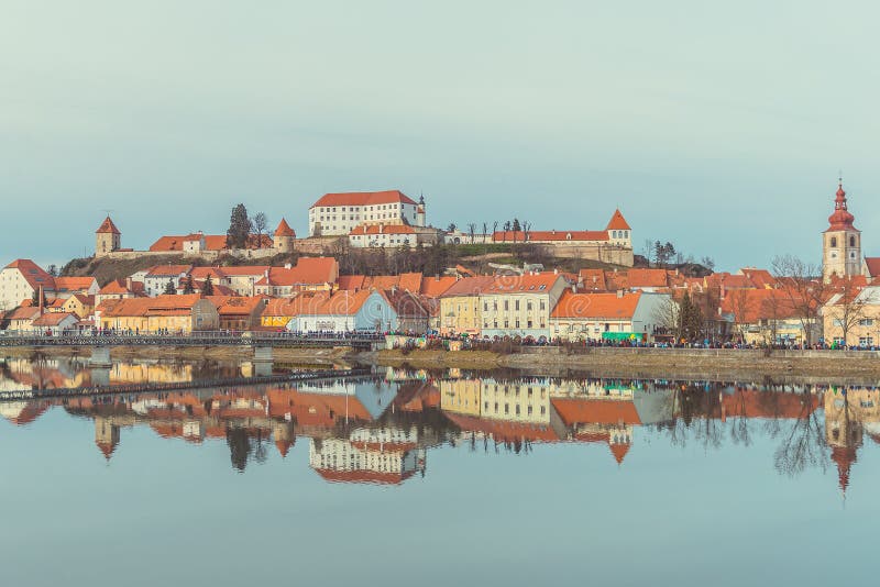The Old City of Ptuj, Slovenia Stock Image - Image of river, town ...