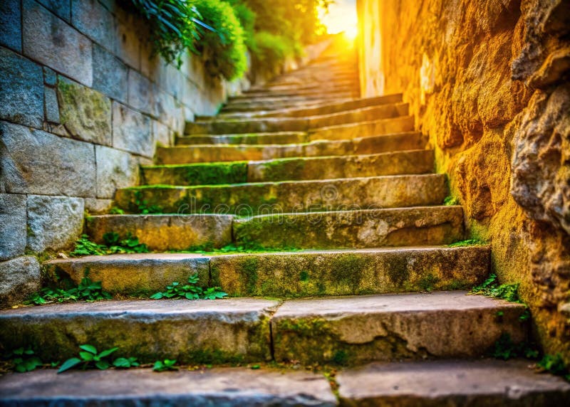 Ancient City Stone Steps a Journey Upward through Time Offering Ample ...