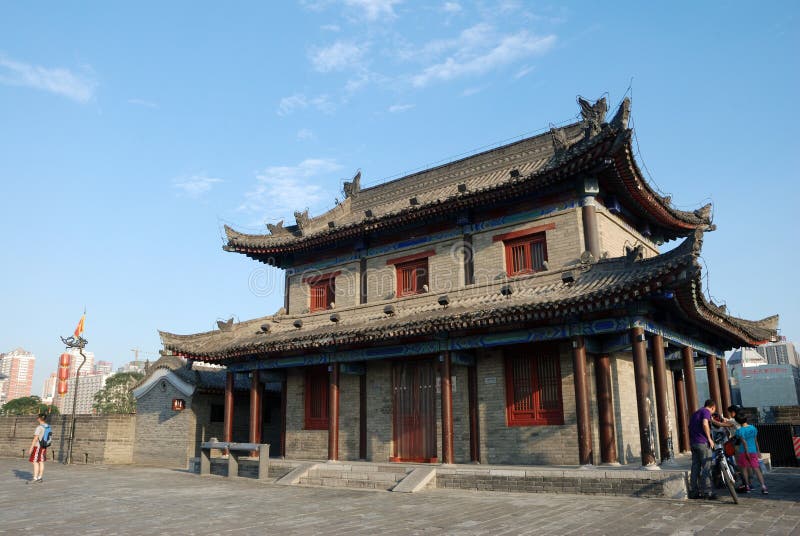 Ancient city wall in xian editorial stock image. Image of asia - 32396954