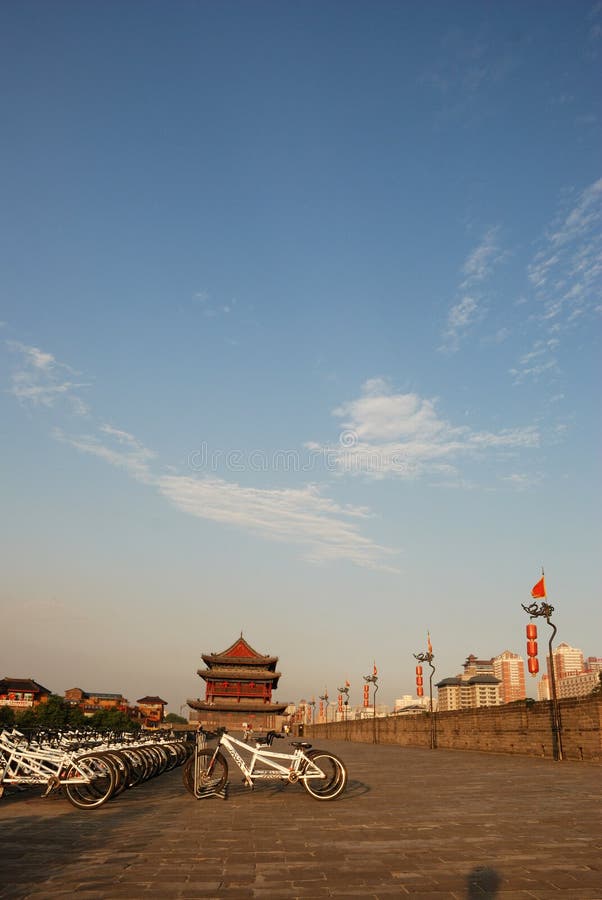 Ancient city wall in xian editorial photography. Image of asian - 32397182