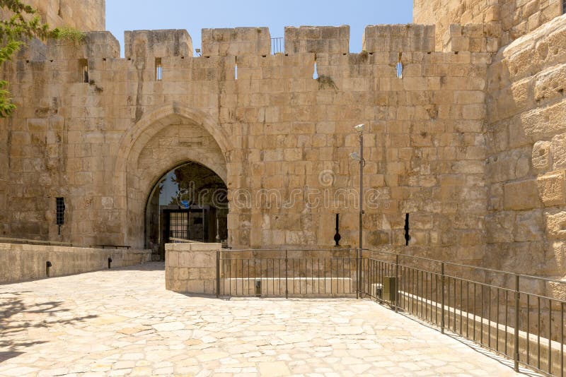 The Ancient City Walls and Towers in the Old Jerusalem Stock Image ...