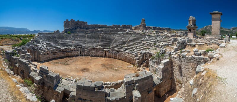 Ancient City of Xanthos, Roman Ruins in Turkey Stock Photo - Image of ...