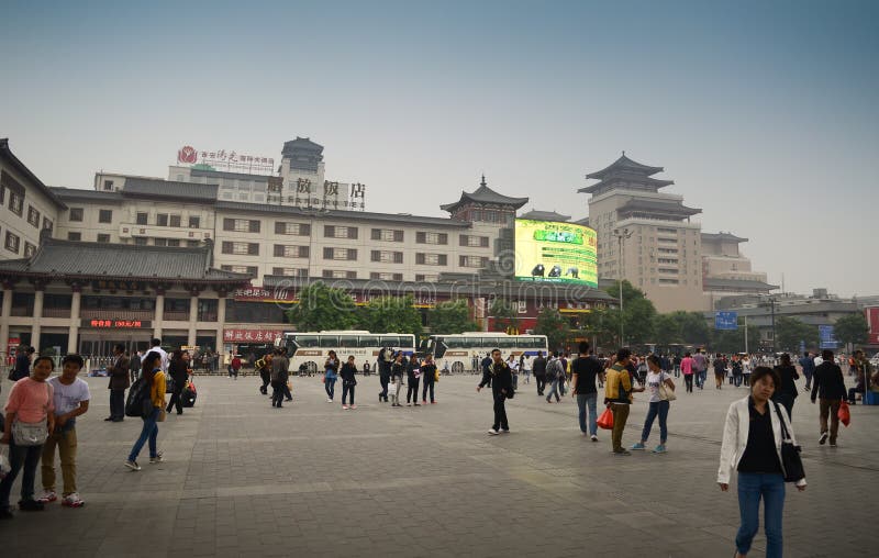 Ancient City of Xian, China Editorial Stock Photo - Image of bykes ...