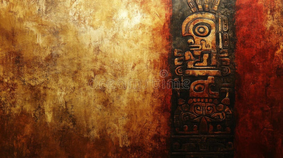 Ancient Civilization Glyphs on Aged Texture Background Stock ...