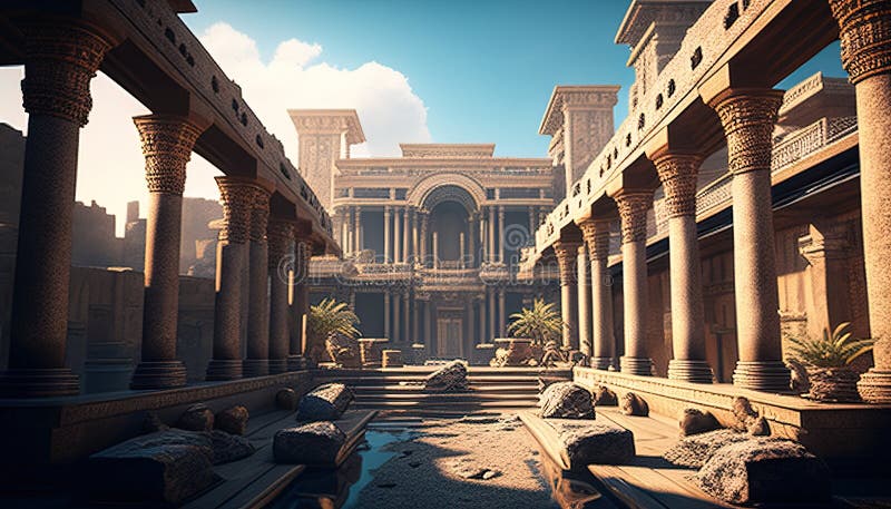 Ancient Civilizations, Digital Art Illustration, Generative AI Stock ...