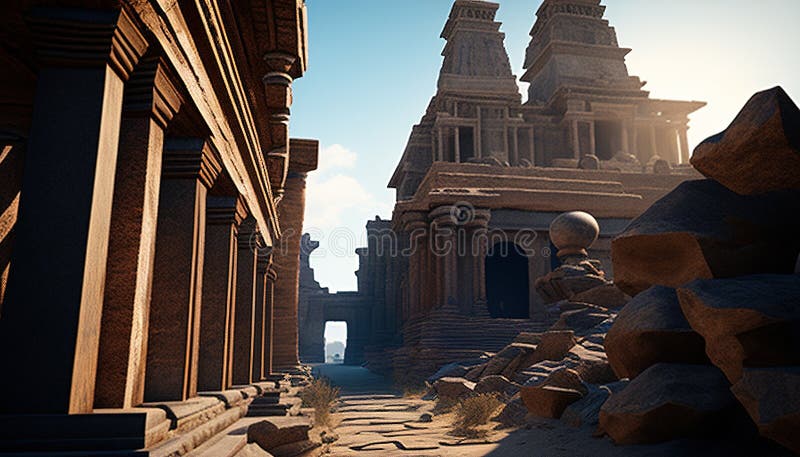 Ancient Civilizations, Digital Art Illustration, Generative AI Stock ...