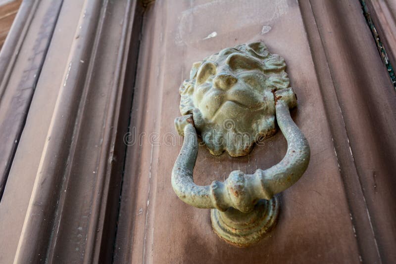 Ancient Clapper on an Ancient Door Stock Image - Image of decoration ...