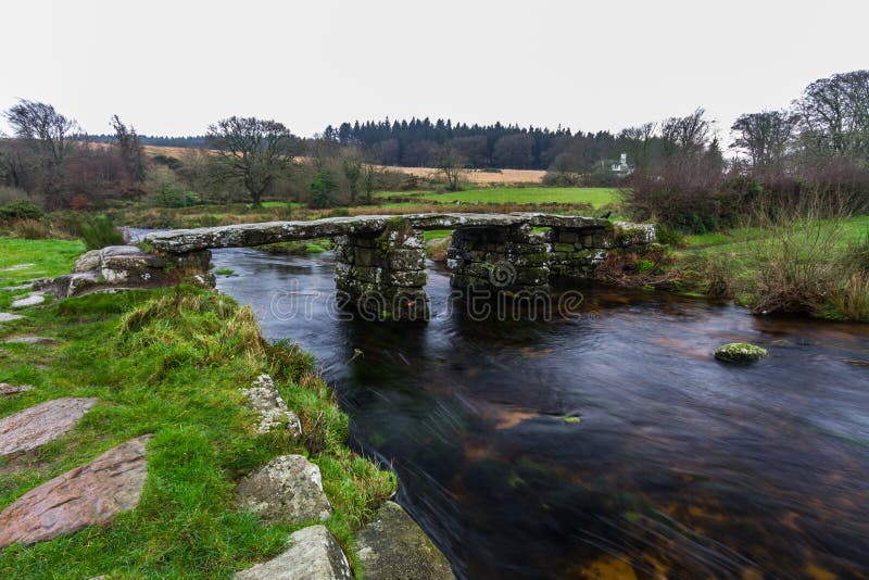 Ancient clapper bridge stock photo. Image of english - 83156346