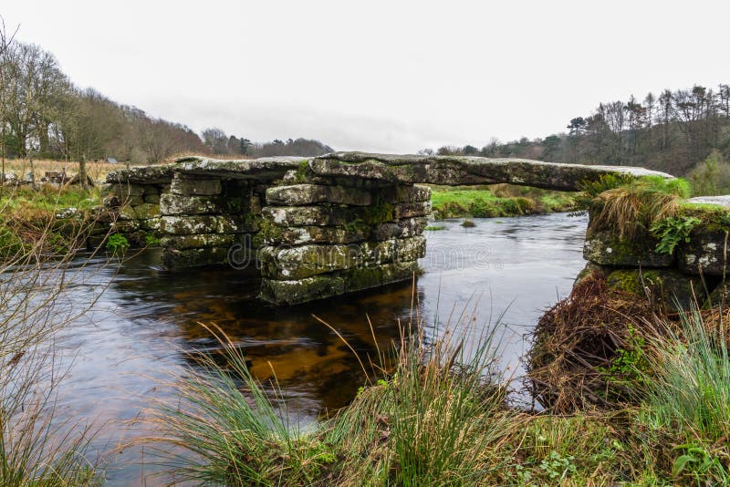 Ancient clapper bridge stock photo. Image of dartmoor - 83156450