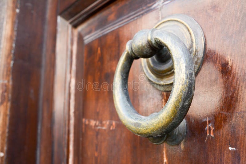 Ancient Clapper on an Ancient Door Stock Image - Image of medieval ...