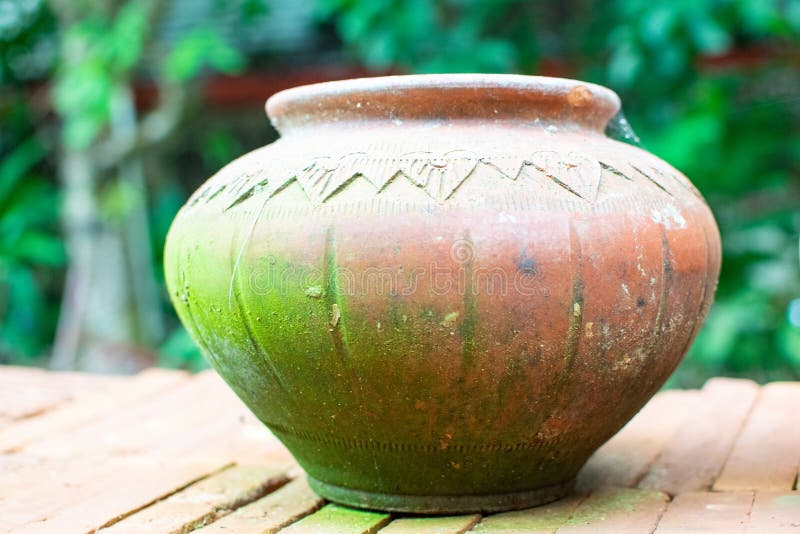 Ancient Clay Jar Can Decoration at Home Stock Image - Image of concepts ...