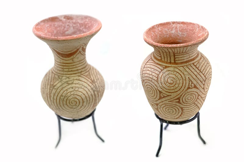 Ancient Clay Pot,old Fashioned Painted Pottery Stock Image - Image of ...