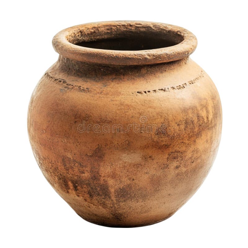 Ancient Clay Pot Rustic Brown Earthenware Vessel Stock Image - Image of isolated, style: 384746463