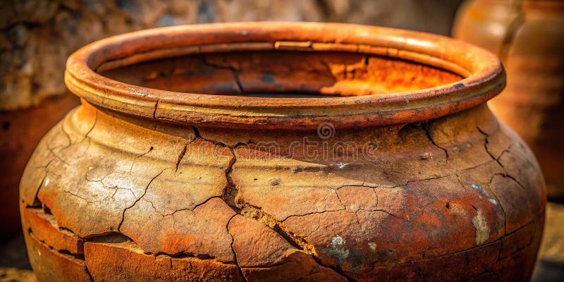 Ancient Clay Pot Texture a Rustic Brown Earthenware Background with ...