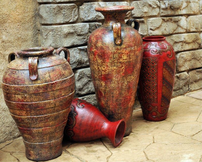 Ancient Clay Pots stock photo. Image of replicas, brick - 4263330