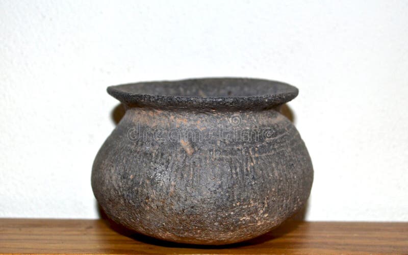 Ancient Clay Pottery, Angkor Borei Stock Photo - Image of black, borei ...