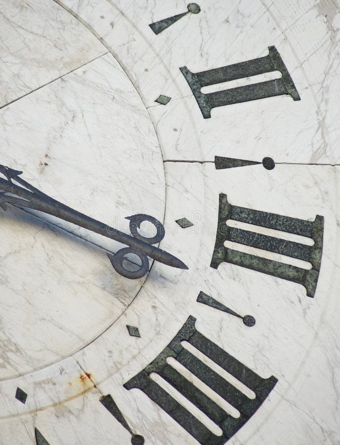 Antique Clock Face with Roman Numerals Stock Image - Image of antique ...