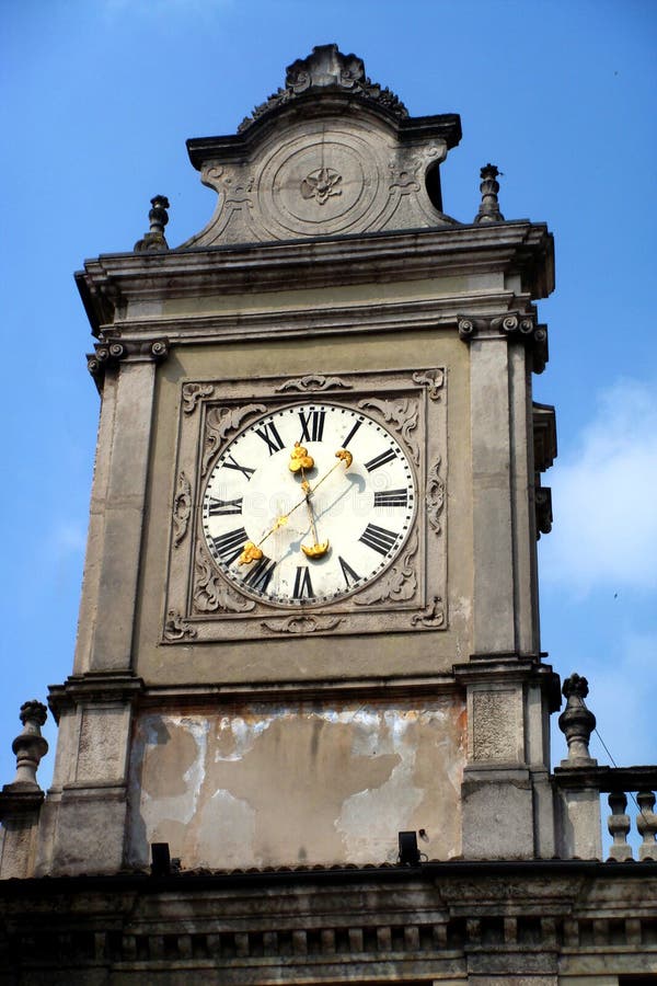 Ancient clock stock image. Image of town, monument, landscape - 23954627