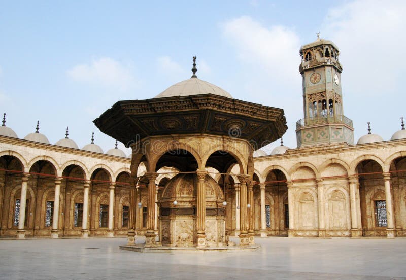 Ancient Clock in the Courtyard of Muhammad Ali Mosque at Cairo, Egypt ...