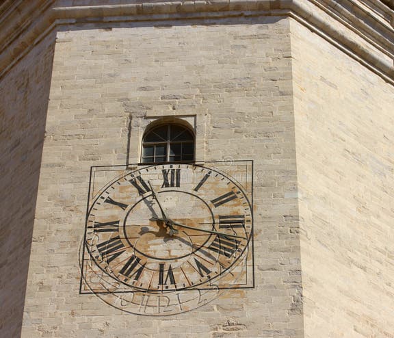 Ancient Clock, the Hands of Which Show the Time: Noon Stock Image ...