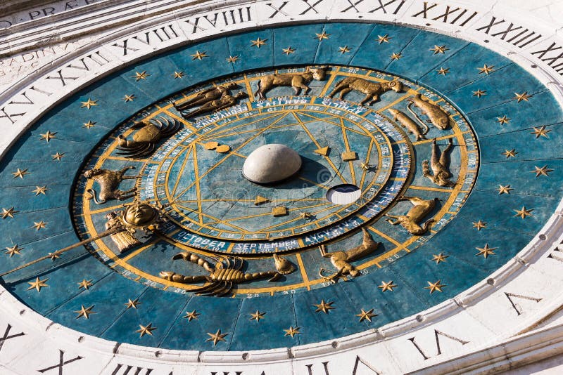Ancient Clock with Sundial at the Top of the Tower Stock Image - Image ...