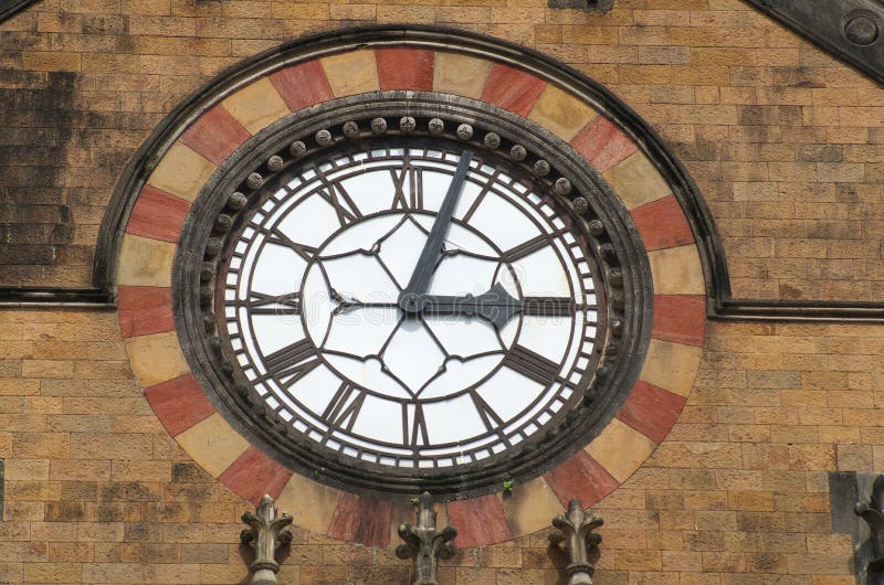 Ancient Clock at Victoria Terminus Stock Photo - Image of creative ...