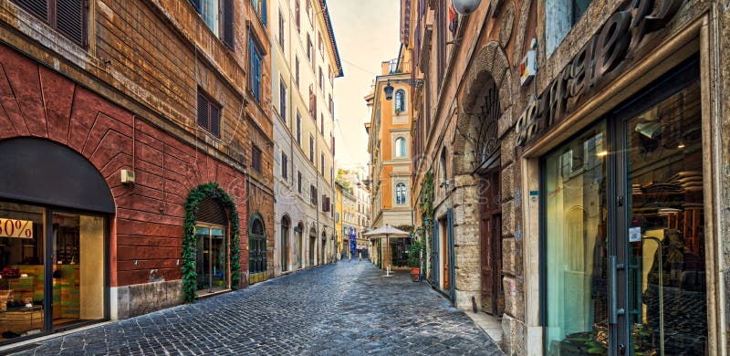 Old street in Rome stock photo. Image of street, bike - 55477984