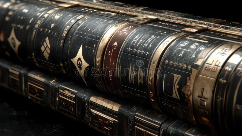 Ancient Codex, Mysterious Symbols Stock Illustration - Illustration of ...