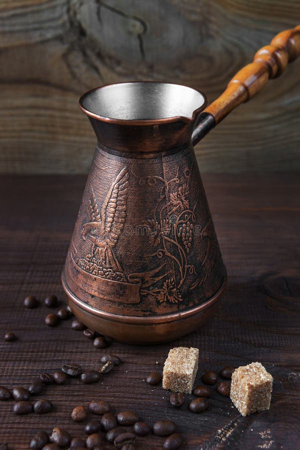 Ancient coffee pot stock image. Image of kettle, copper - 1286339