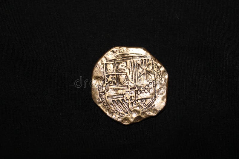 Ancient Coin Laid Against a Black Background Stock Image - Image of ...