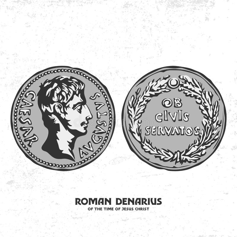 Ancient Coin. Roman Denarius of the Time of Jesus Christ. Stock Vector ...