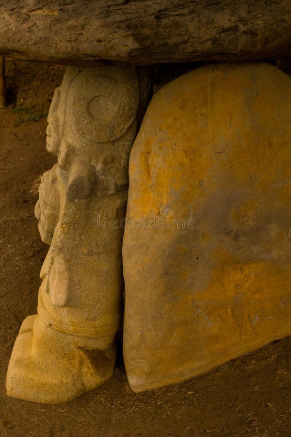 Ancient Colombian Indigenous Statue Hecra in Stone Stock Photo - Image ...