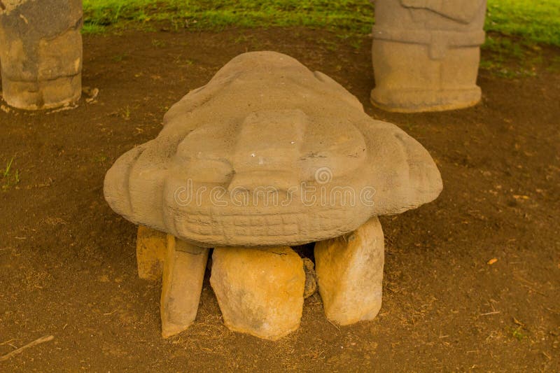 Ancient Colombian Indigenous Statue Hecra in Stone Stock Photo - Image ...
