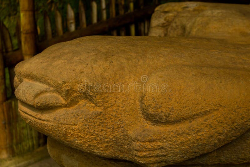 Ancient Colombian Indigenous Statue Hecra in Stone Stock Photo - Image ...
