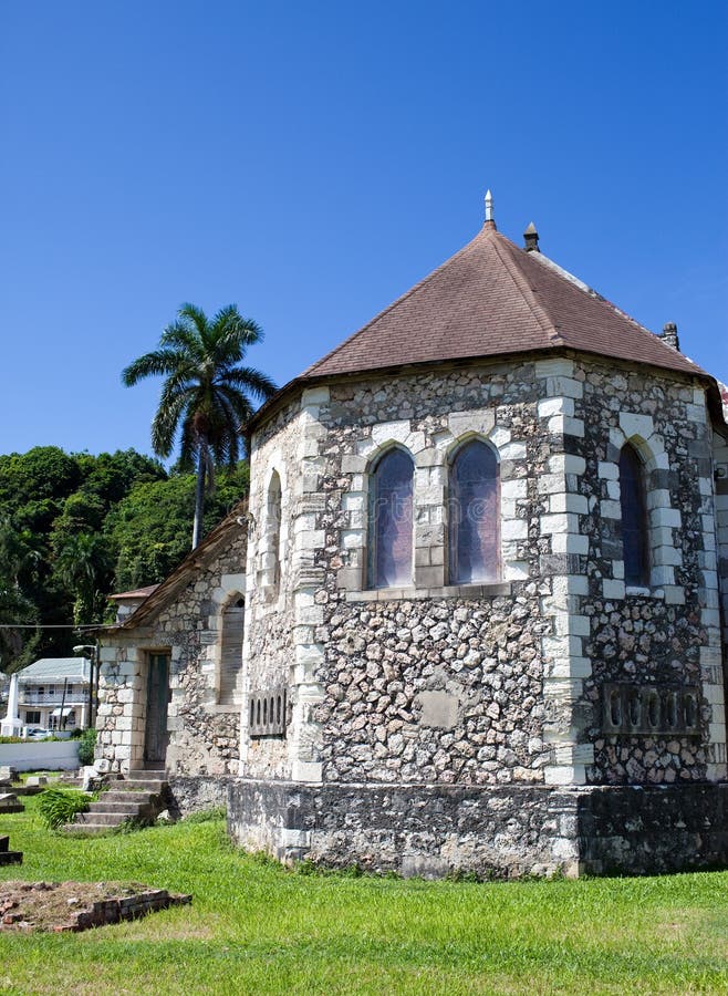 Ancient Colonial Church. Jamaica.City Landscape Stock Image - Image of ...