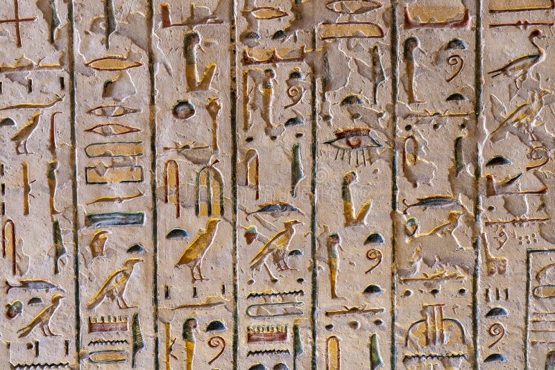 Ancient Color Egypt Images and Hieroglyphics Stock Image - Image of ...