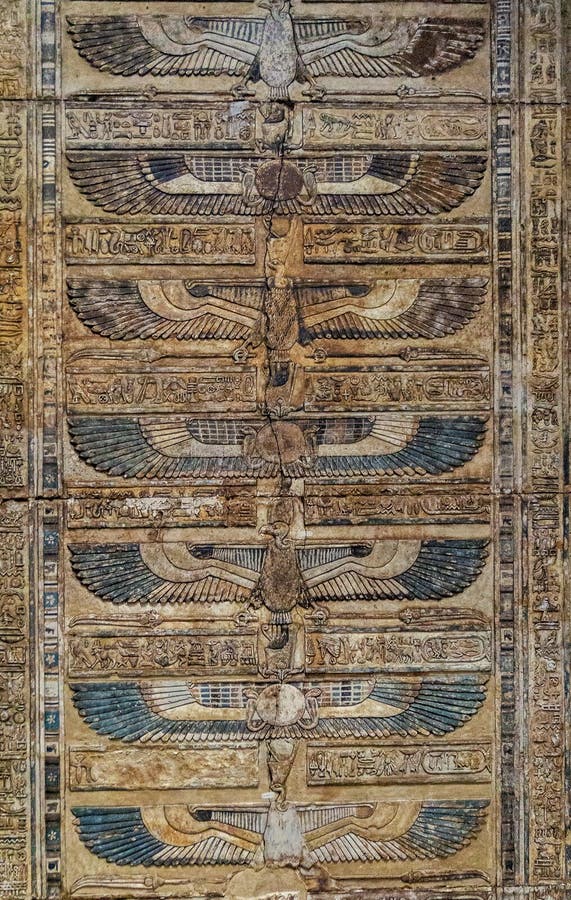 Ancient Color Egypt Images On Wall Stock Photo - Image of hieroglyphics ...