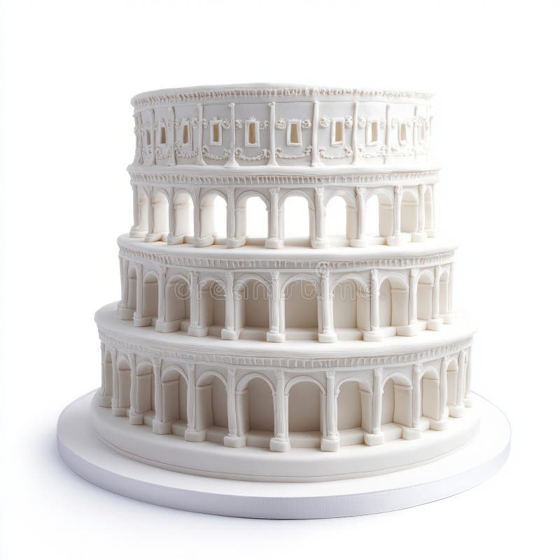 Ancient Colosseum Birthday Cake Stock Illustration - Illustration of ...
