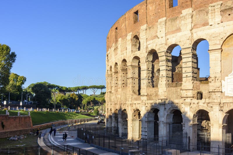 Ancient Colosseum (Coliseum) Building in Rome, Italy Stock Photo ...