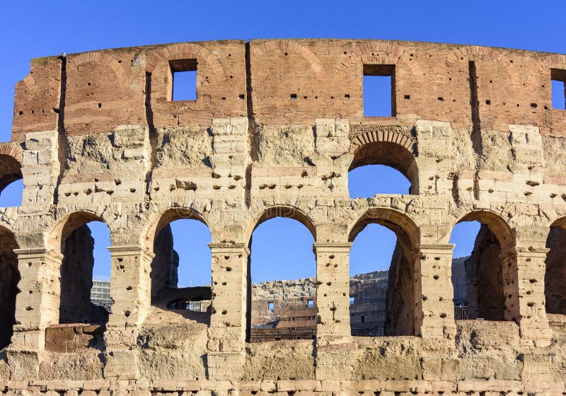 Ancient Colosseum (Coliseum) Building in Rome, Italy Stock Image ...