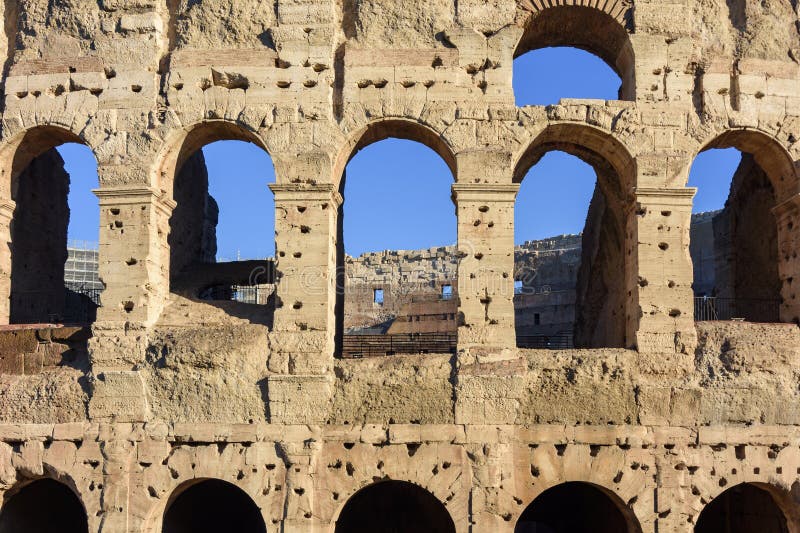 Ancient Colosseum (Coliseum) Building in Rome, Italy Stock Image ...