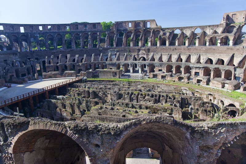 Ancient Colosseum Inside Rome Italy Stock Photo - Image of stone ...
