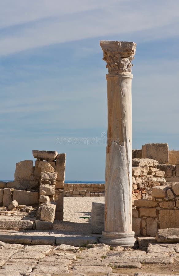 Greek Ancient Columns in a Row Stock Photo - Image of european ...