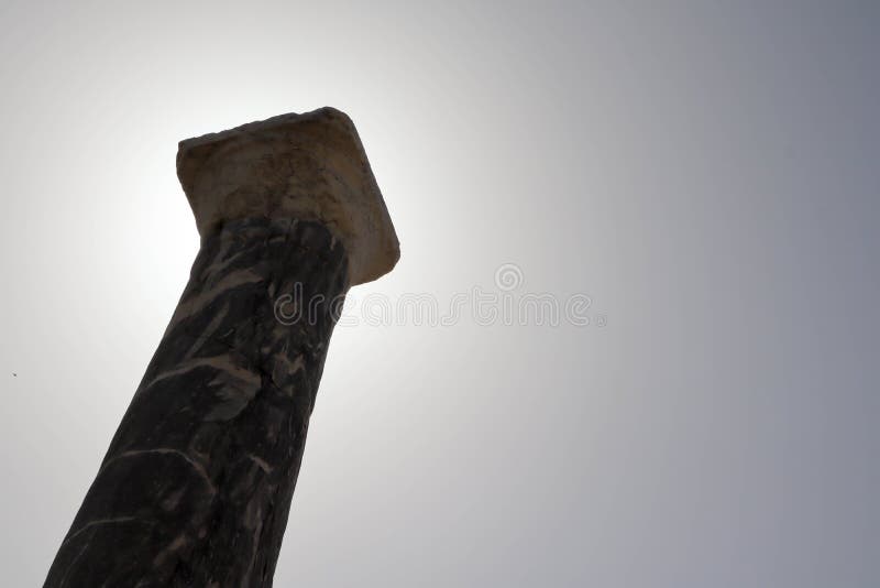 Ancient Column Against Bright Summer Sun Stock Image - Image of ...