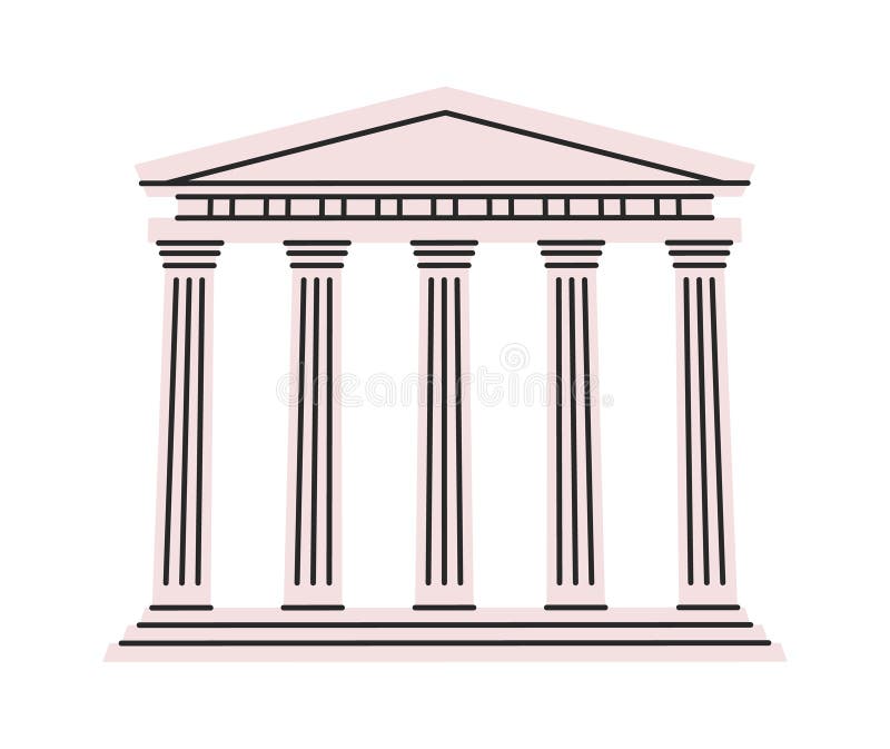 Ancient Column Building Cartoon Pillars Stock Vector - Illustration of ...