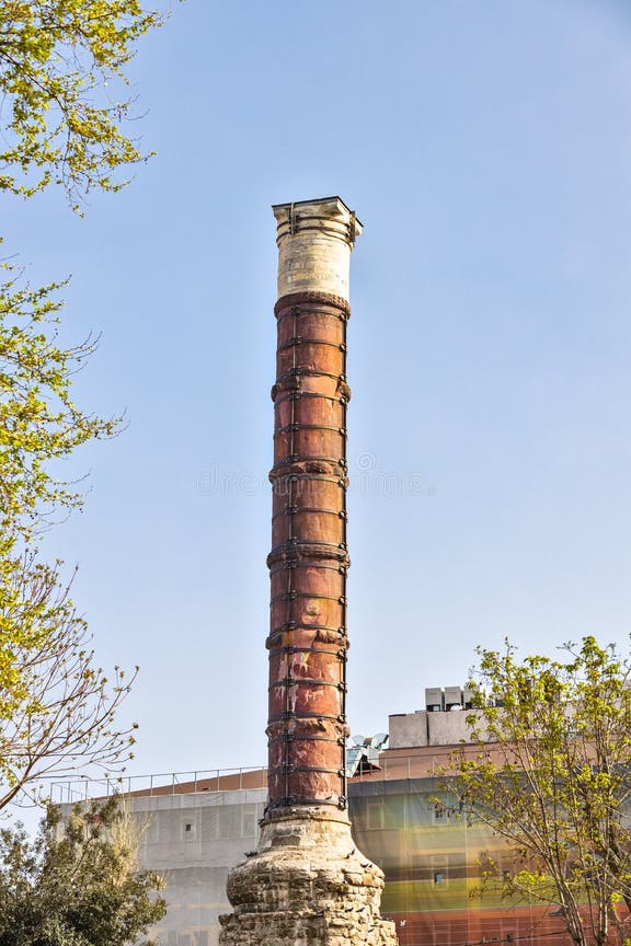 Ancient Column of Constantine the Great in Istanbul Stock Image - Image ...