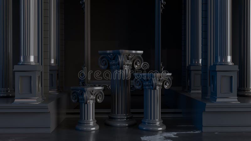 Ancient Column Display Podium for Product Stock Illustration ...